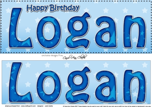 Large DL Happy Birthday LOGAN 3D decoupage - CUP864936_359 | Craftsuprint