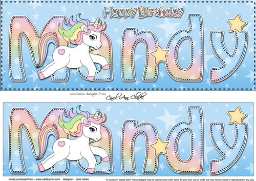 Large DL Happy Birthday MANDY 3D decoupage - CUP864942_359 | Craftsuprint
