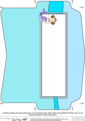 Mini DL (80 x 215mm) Mermaid envelope - CUP864952_359 | Craftsuprint