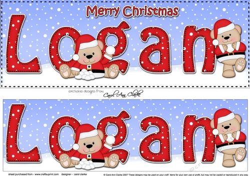 Large DL Merry Christmas LOGAN 3D decoupage - CUP865204_359 | Craftsuprint