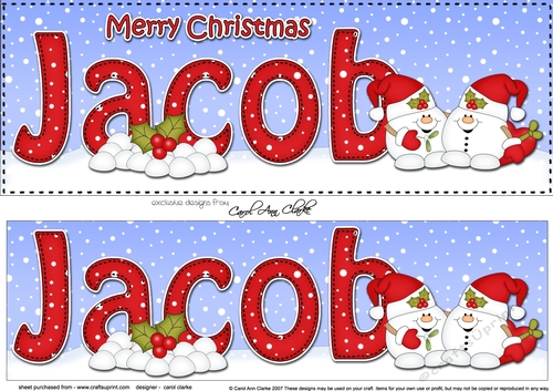 Large DL Merry Christmas JACOB 3D decoupage - CUP866020_359 | Craftsuprint