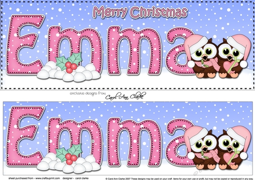 Large DL Merry Christmas EMMA 3D decoupage - CUP866559_359 | Craftsuprint