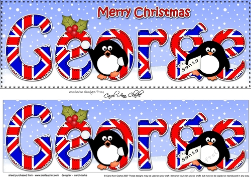 Large DL Merry Christmas GEORGE 3D decoupage - CUP866561_359 | Craftsuprint