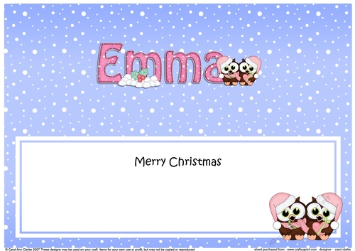 Large DL Merry Christmas EMMA insert - CUP866573_359 | Craftsuprint