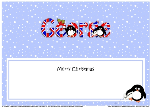 Large DL Merry Christmas GEORGE insert - CUP866581_359 | Craftsuprint