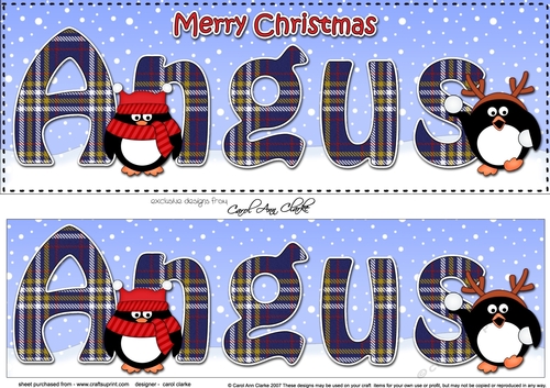 Large DL Merry Christmas ANGUS 3D decoupage - CUP867172_359 | Craftsuprint