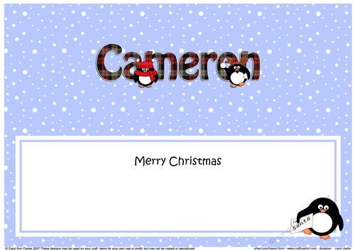 Large DL Merry Christmas CAMERON insert - CUP867677_359 | Craftsuprint