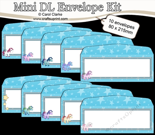 10 Cute Pony Mini DL (80 x 215mm) envelope Kit - CUP867737_359 ...