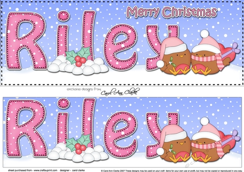 Large DL Merry Christmas RILEY 3D decoupage - CUP868536_359 | Craftsuprint