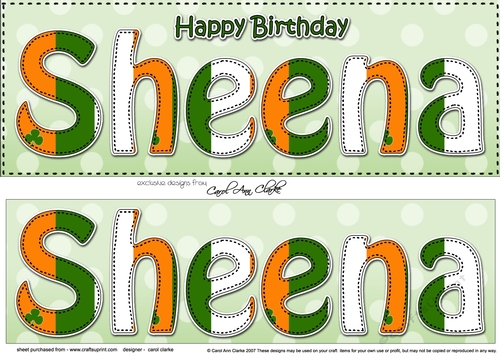 Large DL Happy Birthday SHEENA 3D decoupage - CUP870679_359 | Craftsuprint