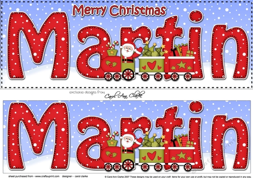 Large DL Merry Christmas MARTIN 3D decoupage - CUP871789_359 | Craftsuprint