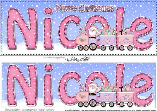 Large DL Merry Christmas NICOLE 3D decoupage - CUP871790_359 | Craftsuprint
