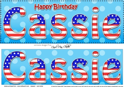 Large DL Happy Birthday CASSIE 3D decoupage - CUP871836_359 | Craftsuprint