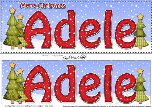 Large DL Merry Christmas ADELE 3D decoupage - CUP872377_359 | Craftsuprint