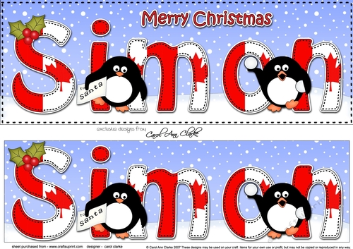 Large DL Merry Christmas SIMON 3D decoupage - CUP872667_359 | Craftsuprint