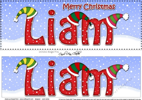 Large DL Merry Christmas LIAM 3D decoupage - CUP872882_359 | Craftsuprint
