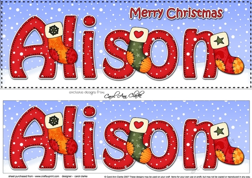Large DL Merry Christmas ALISON 3D decoupage - CUP873640_359 | Craftsuprint