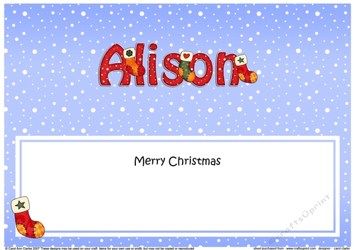 Large DL Merry Christmas ALISON insert - CUP873644_359 | Craftsuprint
