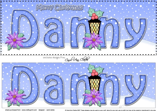 Large DL Merry Christmas DANNY 3D decoupage - CUP874160_359 | Craftsuprint