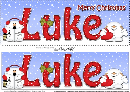 Large DL Merry Christmas LUKE 3D decoupage - CUP874418_359 | Craftsuprint