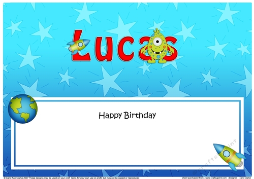 Large DL Happy Birthday LUCAS insert - CUP875735_359 | Craftsuprint