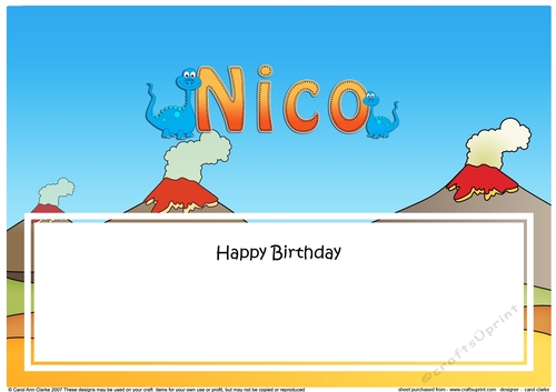 Large DL Happy Birthday NICO insert - CUP876649_359 | Craftsuprint