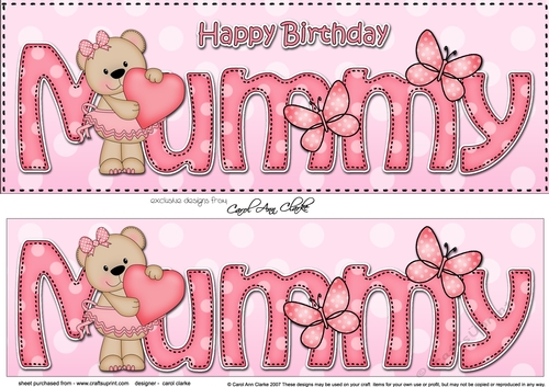 Large DL Happy Birthday MUMMY 3D decoupage - CUP877291_359 | Craftsuprint