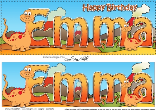 Large DL Happy Birthday EMMA 3D decoupage - CUP877803_359 | Craftsuprint