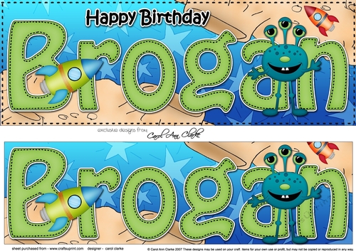 Large DL Happy Birthday BROGAN insert - CUP878511_359 | Craftsuprint
