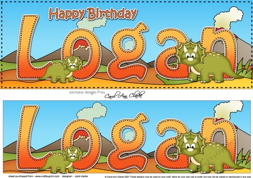 Large DL Happy Birthday LOGAN insert - CUP879707_359 | Craftsuprint