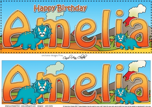 Large DL Happy Birthday AMELIA insert - CUP879710_359 | Craftsuprint