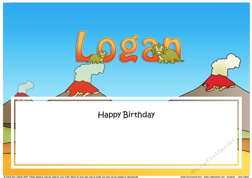 Large DL Happy Birthday LOGAN insert - CUP879711_359 | Craftsuprint