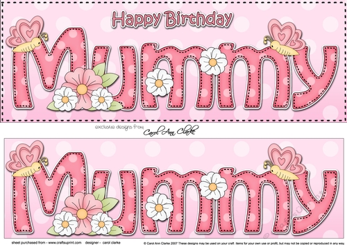 Large DL Happy Birthday MUMMY 3D decoupage - CUP883111_359 | Craftsuprint