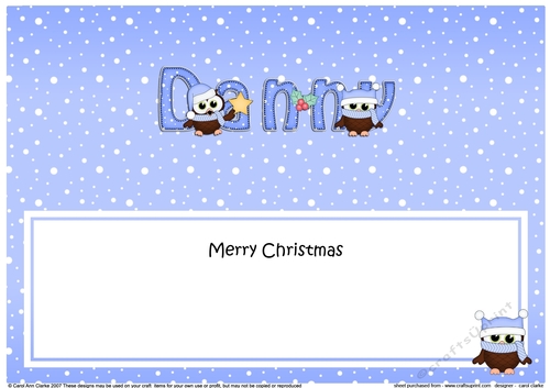 Large DL Merry Christmas DANNY insert - CUP884114_359 | Craftsuprint