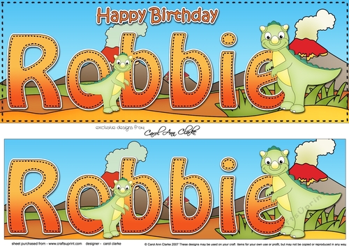 Large DL Happy Birthday ROBBIE 3D decoupage - CUP884130_359 | Craftsuprint