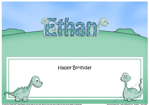 Large DL Happy Birthday ETHAN insert - CUP884131_359 | Craftsuprint