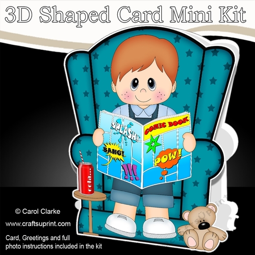 3D Shaped Card Kit - Toddler Boy reads a Comic - CUP884535_359 ...