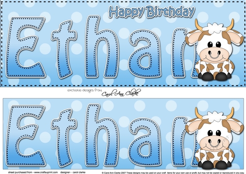 Large DL Happy Birthday ETHAN 3D decoupage - CUP887188_359 | Craftsuprint