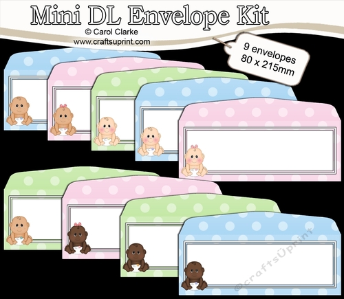 9 Mini Dl (80 x 215mm) New Baby Envelope Kit - CUP889240_359 | Craftsuprint
