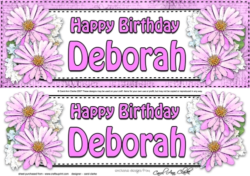 Large DL Happy Birthday DEBORAH 3D decoupage - CUP889972_359 | Craftsuprint