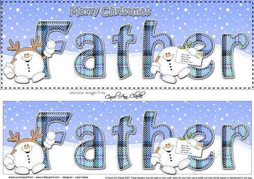 Large DL Merry Christmas FATHER 3D decoupage - CUP892911_359 | Craftsuprint