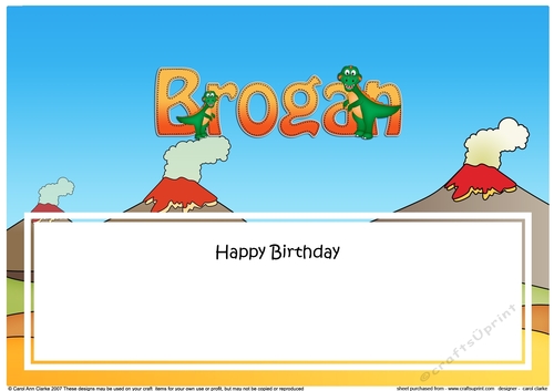 Large DL Happy Birthday BROGAN insert - CUP893614_359 | Craftsuprint