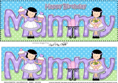 Large DL Happy Birthday MUMMY 3D decoupage - CUP894054_359 | Craftsuprint