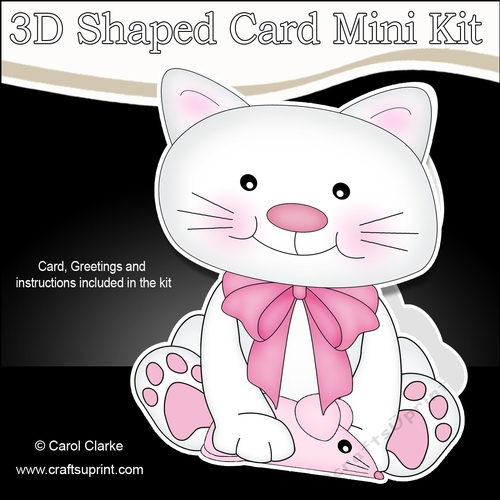 3D Shaped Card Kit - Cute Little Cat Bella - CUP894092_359 | Craftsuprint