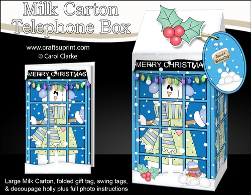 3D Christmas Phone Box Milk Carton Treat Box - Snowman Rio - CUP894097 ...