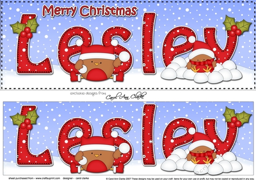 Large DL Merry Christmas LESLEY 3D decoupage - CUP894686_359 | Craftsuprint