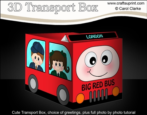 3D Cute Transport Treat Box Gift Set Mini Kit - Big Red Bus - CUP895003 ...