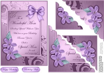 Metallic Birthday Greeting Quick Card Corner Side Stacker - CUP89599 ...