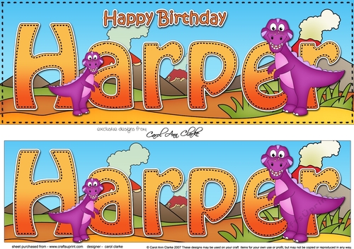Large DL Happy Birthday HARPER 3D decoupage - CUP896140_359 | Craftsuprint