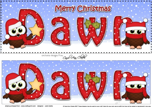 Large DL Merry Christmas DAWN 3D decoupage - CUP896871_359 | Craftsuprint